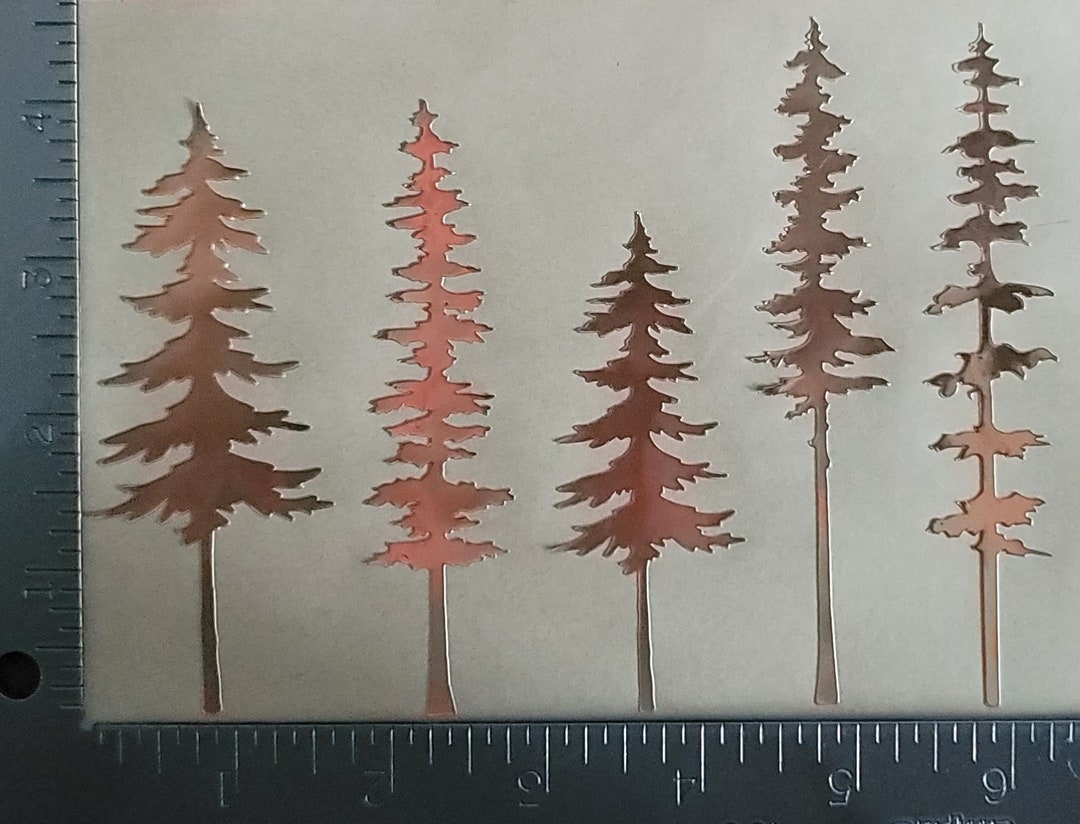 Pine Tree Bundle - 5 Pack Stained Glass Copper Foil Overlay - Etsy
