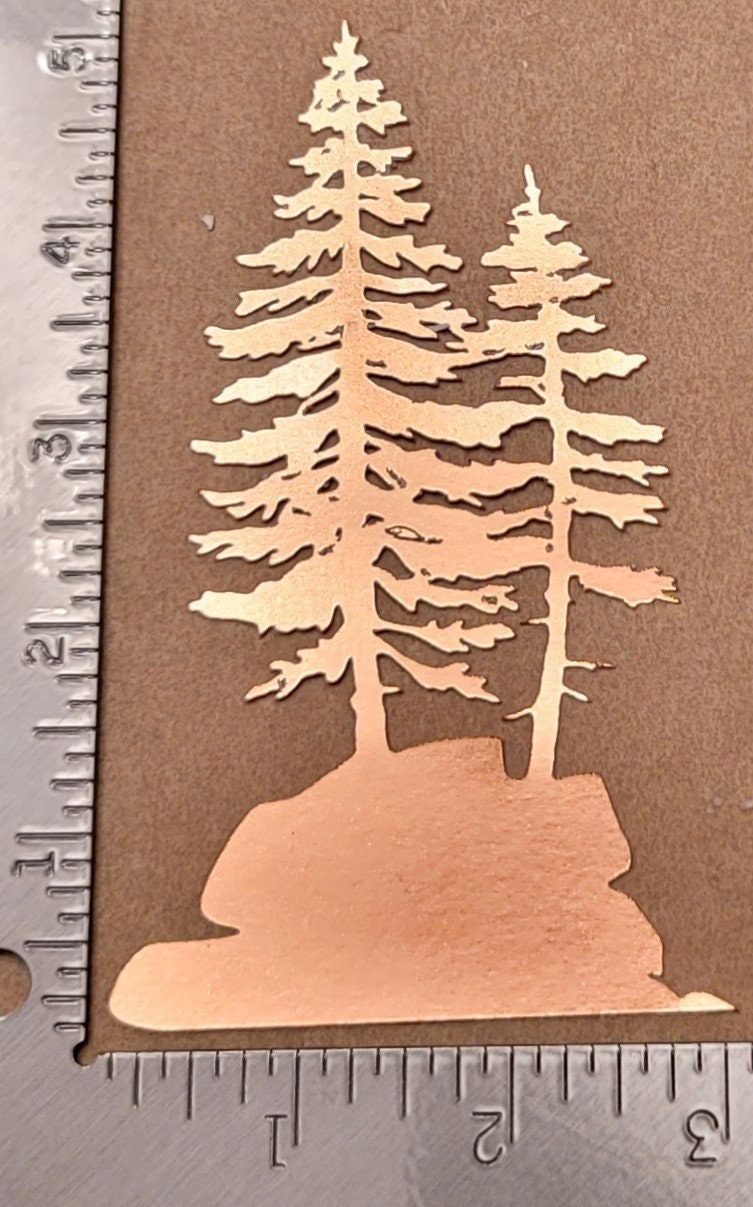 Stained Glass Copper Foil Overlay - Trees on the Rocks, Cliff, Waters ...