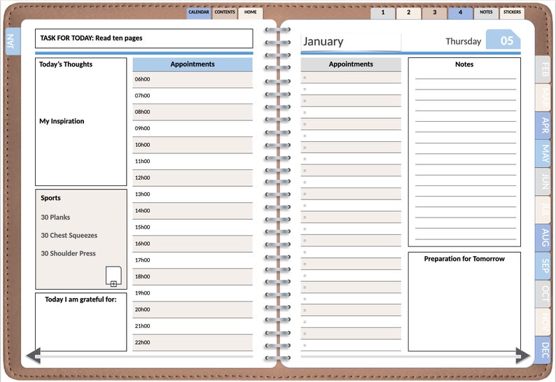 Digital Planner and Calendar With Daily Tasks, Workouts, Inspirations ...