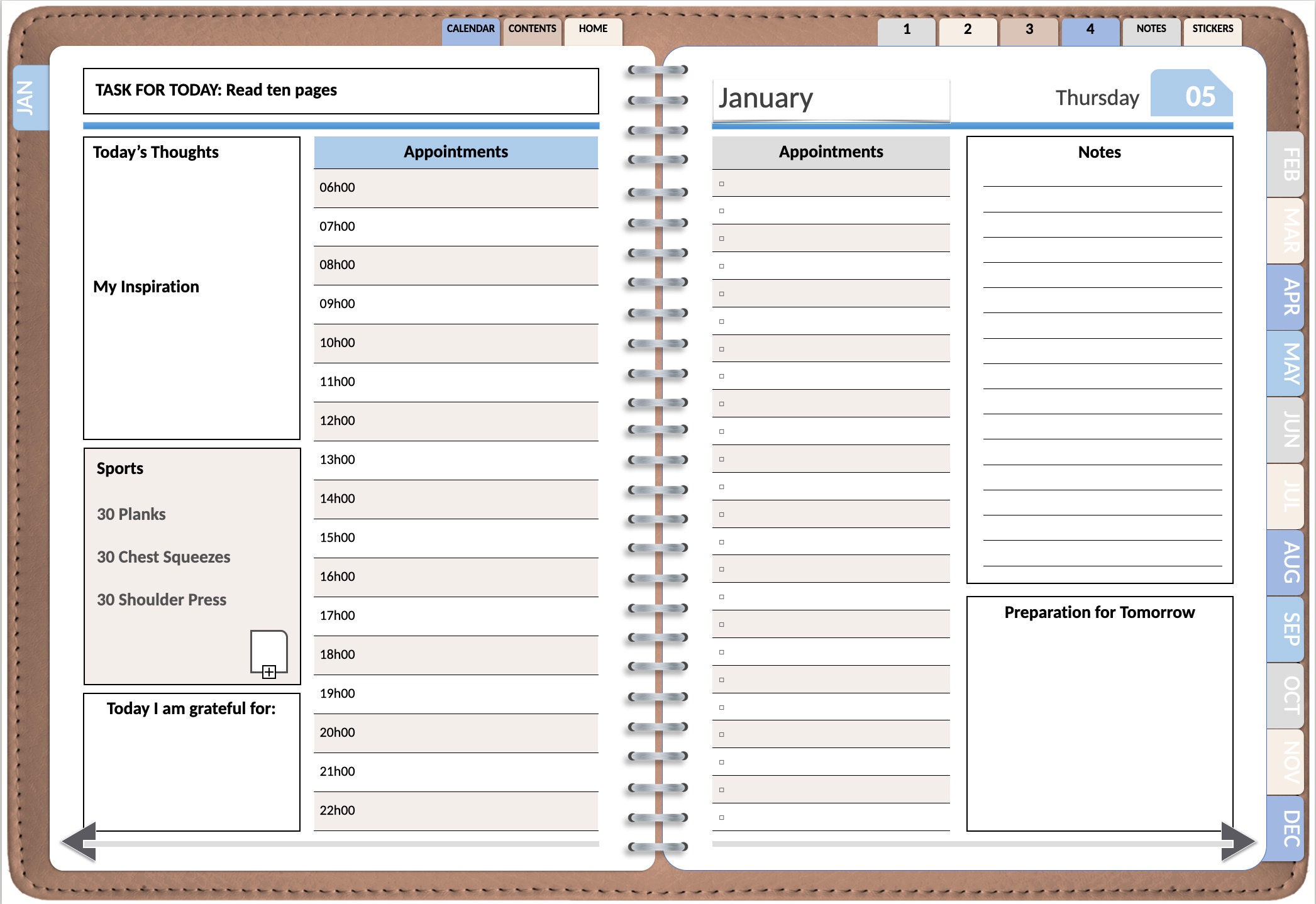 Digital Planner and Calendar With Daily Tasks, Workouts, Inspirations ...