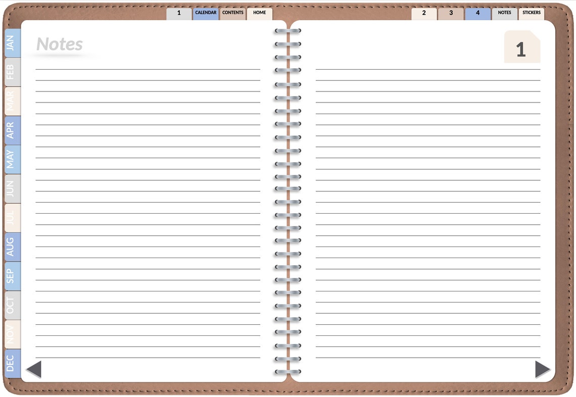Digital Planner and Calendar With Daily Tasks Workouts - Etsy