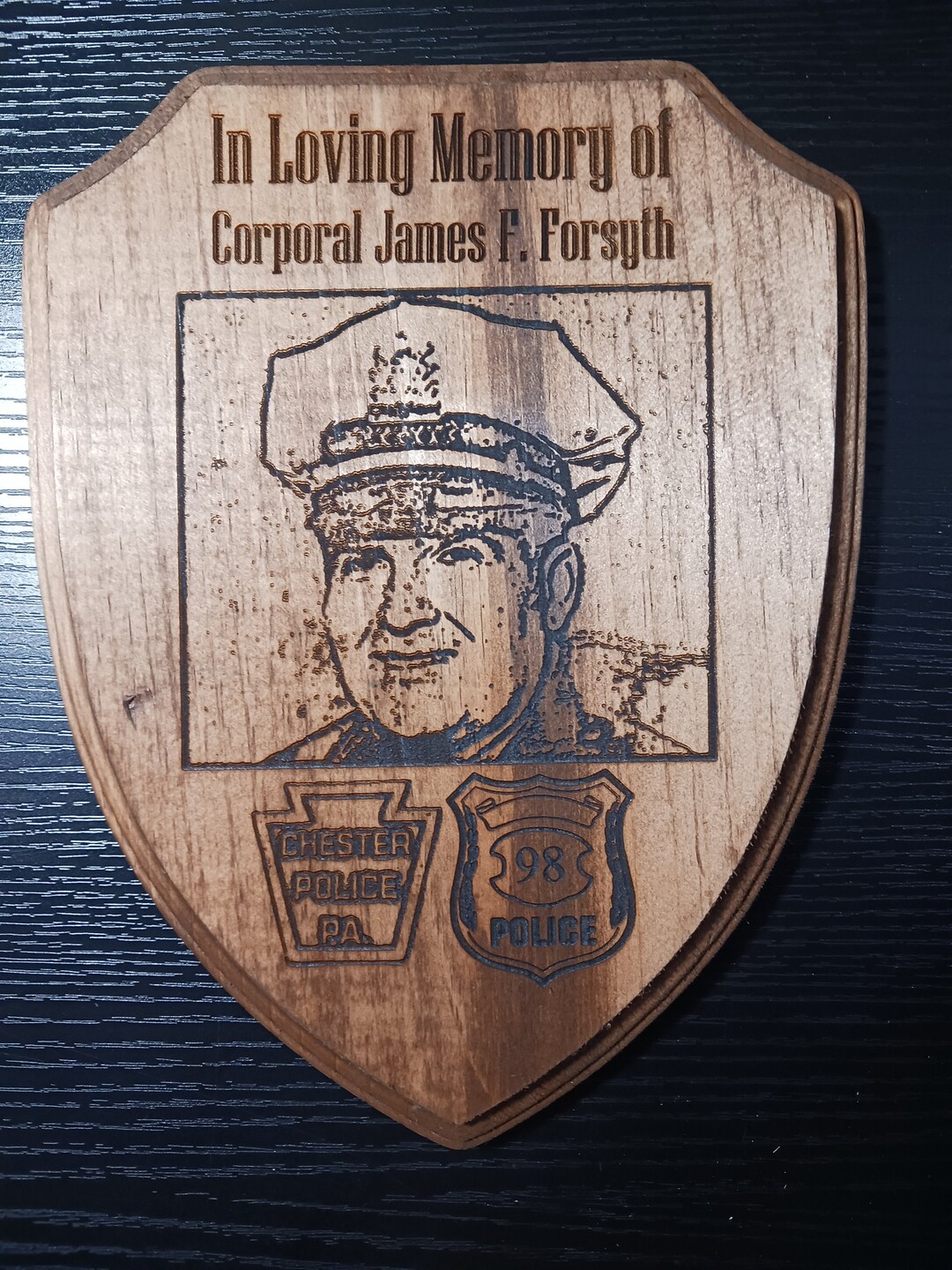 Personalized Wood Shield Plaque, Custom Laser Engraved Shield, Hangable ...