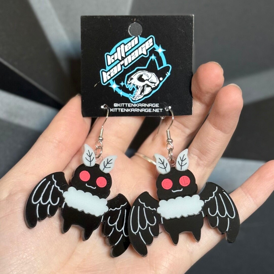 Acrylic Large Mothman Cartoon Moth Man Cryptid Goth Cryptozoology ...