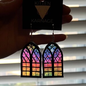 Gothic Stained Glass Cathedral Window Earrings - Etsy