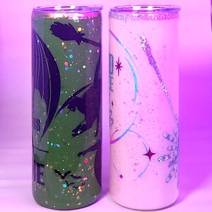 Glinda & Elphaba Wicked Tumbler Set - Broadway Inspired Glitter Cups ...