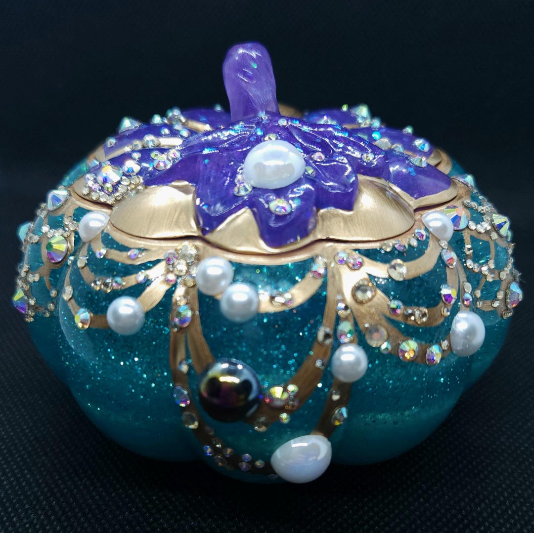 The Little Mermaid Ariel-inspired Jeweled Pumpkin Trinket Jar - Etsy