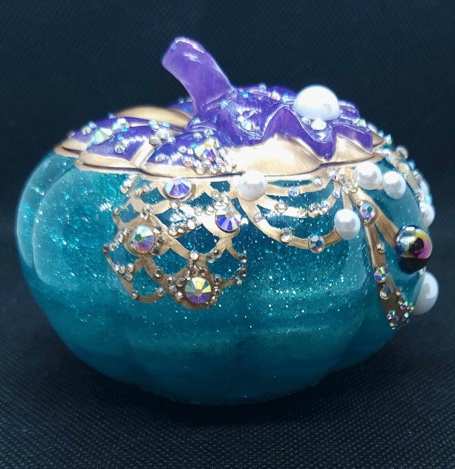 The Little Mermaid Ariel-inspired Jeweled Pumpkin Trinket Jar - Etsy
