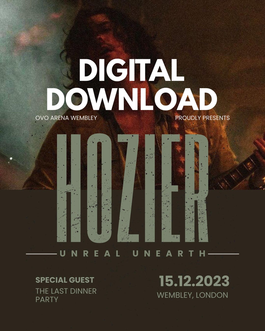 Hozier Concert Poster Digital Download – Unreal Unearth Tour Print ...