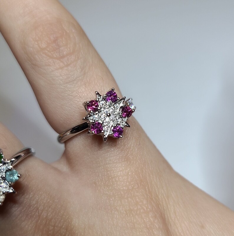 Spinning Crystal Rings: Peridot, Pink Tourmaline, Multi Crystal - Etsy
