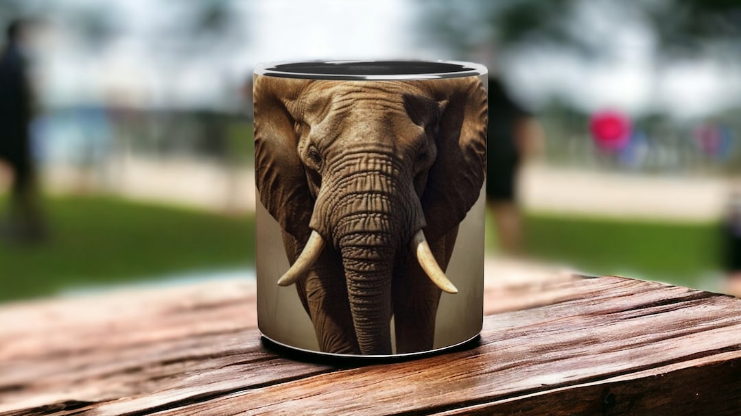 Elephant Ceramic Mug. Love Elephant Gifts. African Wild Animal Mug ...