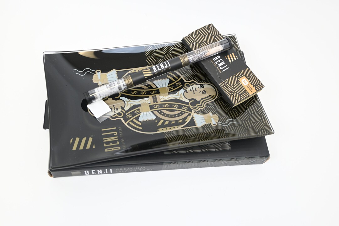 Poker Benji Glass Rolling Tray Kit - Roll Your Own - Unique Rolling ...