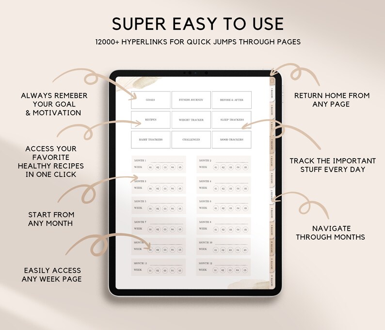 Weight Loss Journal Workout Planner Weight Loss Tracker Digital Fitness ...