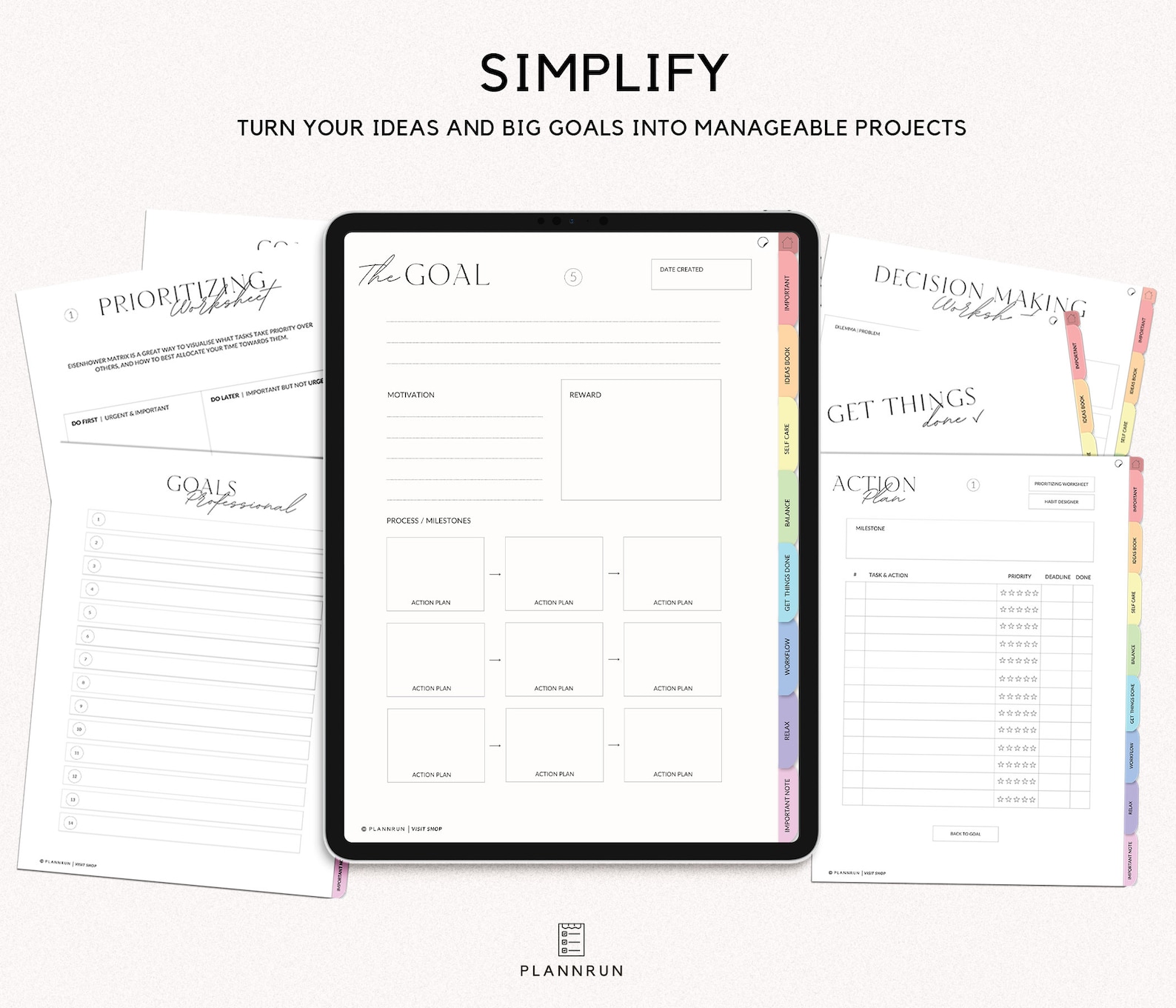 ADHD Digital Planner for Adults Self Care Journal Life - Etsy