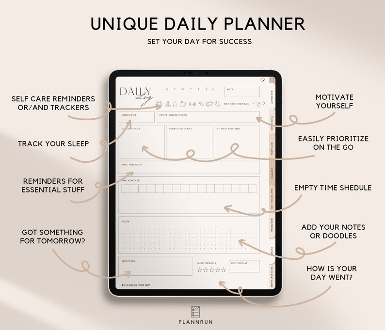 ADHD Digital Planner, Self Care, Productivity, Life Balance Journal ...