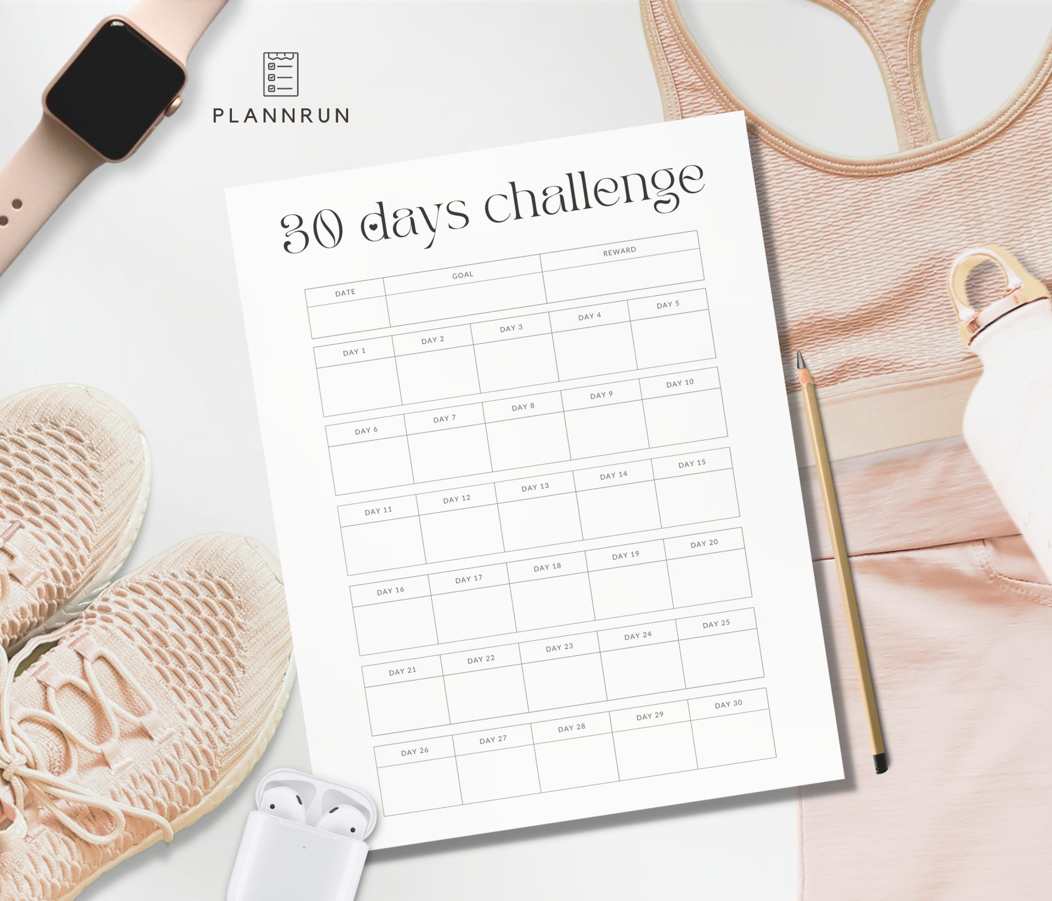 30 Day Challenge Weight Loss Habit Progress Tracker - Etsy
