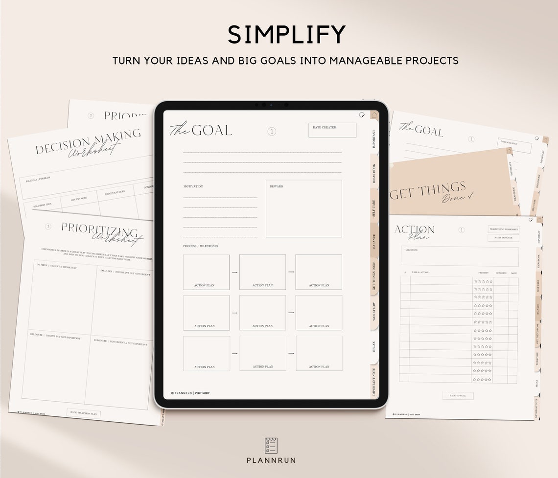 ADHD Digital Planner Self Care Productivity Life Balance - Etsy