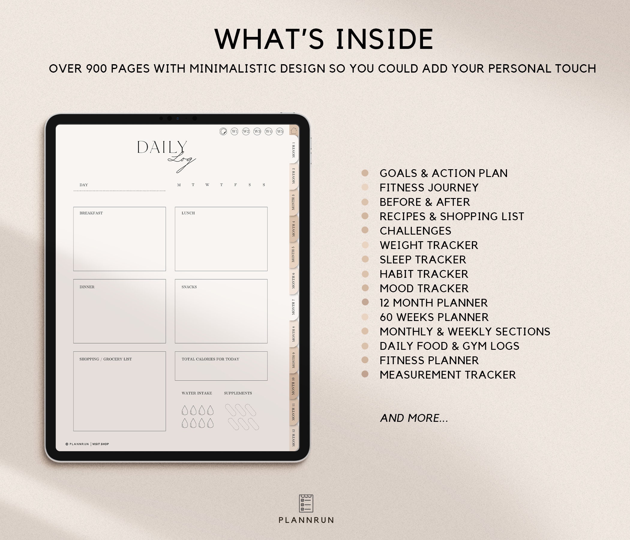 Weight Loss Journal Workout Planner Weight Loss Tracker Digital Fitness ...