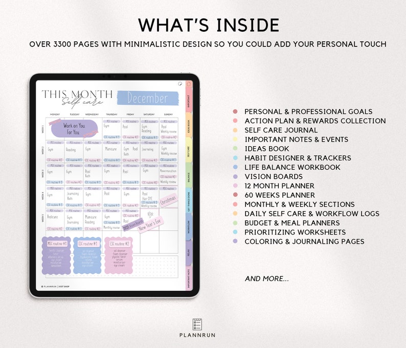 ADHD Digital Planner for Adults Self Care Journal Life - Etsy
