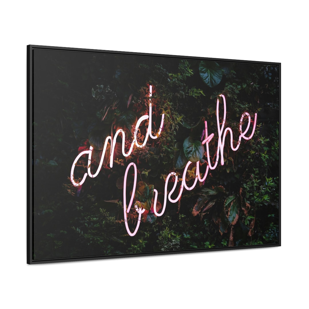 Neon Sign Art and Breathe, Neon Wall Decor Gift for Her, Neon Wall Sign ...
