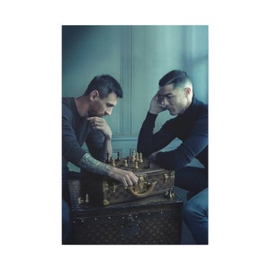 Lionel Messi and Cristiano Ronaldo Chess Match, Louis Vuitton Decor ...