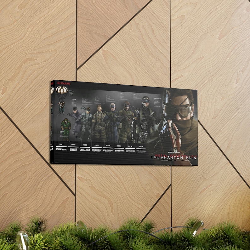 Metal Gear Solid Canvas 20"x10", MGS Evolution of Snake Wall Art, Metal ...