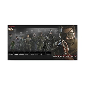 Metal Gear Solid Canvas 20"x10", MGS Evolution of Snake Wall Art, Metal ...