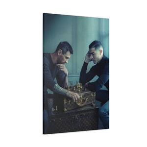Lionel Messi and Cristiano Ronaldo Chess Match, Louis Vuitton Decor ...
