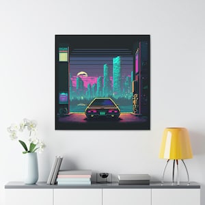 Cyberpunk Pixel Art Canvas for Game Room, Cyberpunk 2077 Wall Decor ...