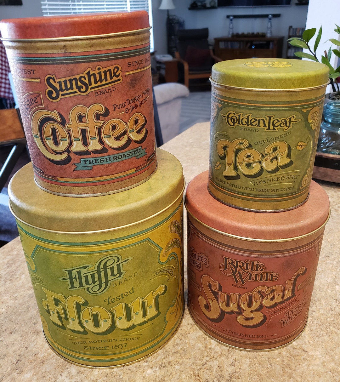 Vintage Ballonoff Tin Metal Canister Set: Flour Sugar Coffee - Etsy Vintage Ballonoff Tin Metal Canister Set: Flour Sugar Coffee - Etsy