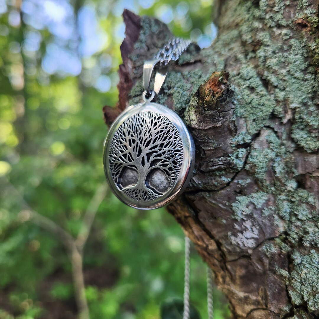 Deep Laser Engraved Tree of Life Necklace Stainless Steel - Etsy