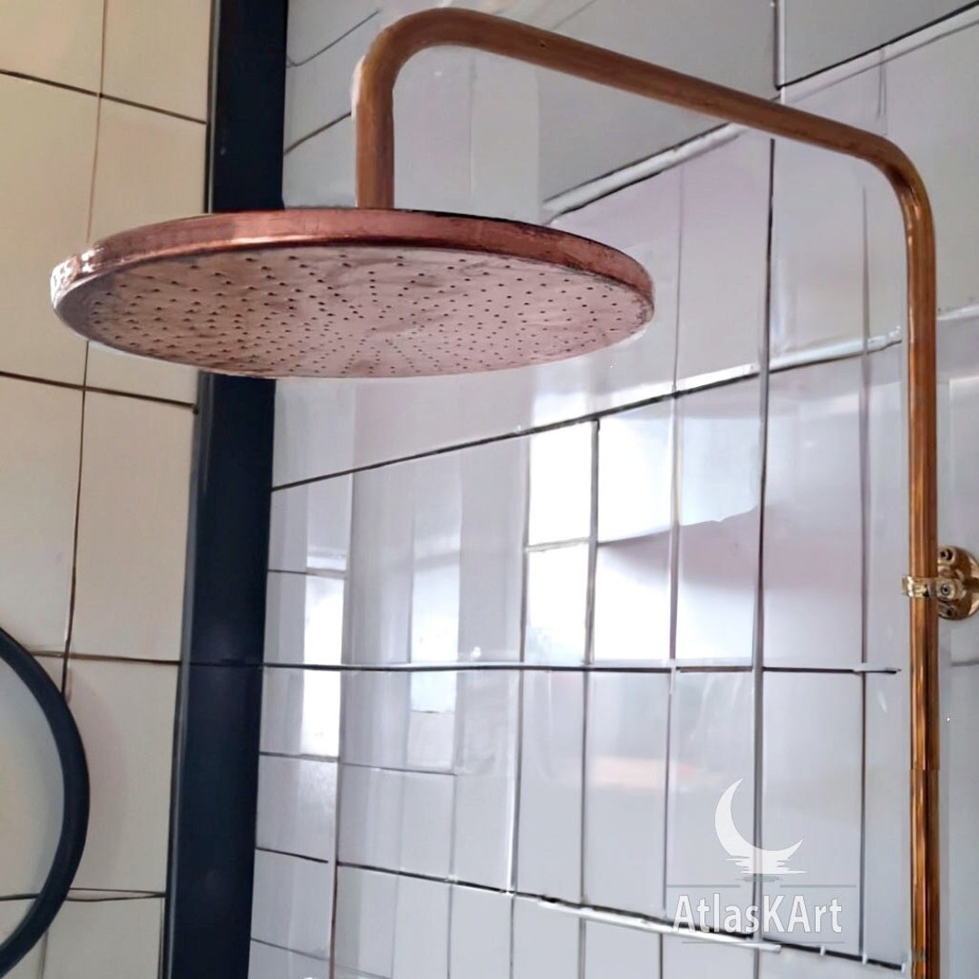 Unlacquered Solid Copper Shower Head Shower Head Copper - Etsy