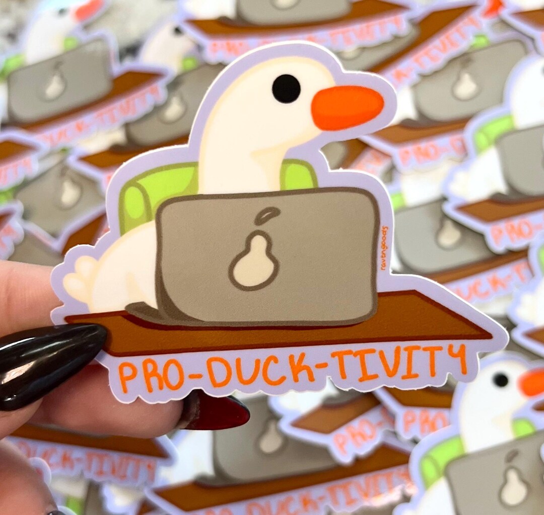 Pro-duck-tivity || Cute Duck Sticker || 3" Sticker || Glossy || - Etsy