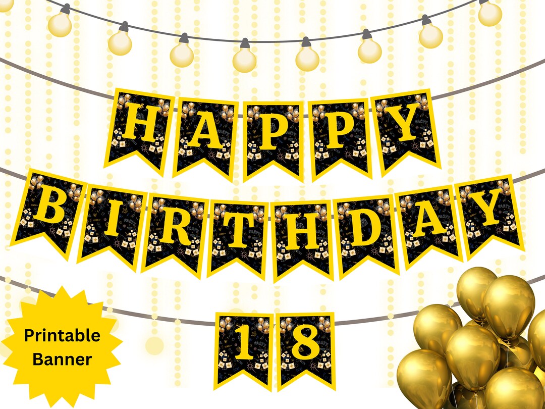 Printable Banner, Digital Downloads, DIY Printable Banner in All CAPS ...