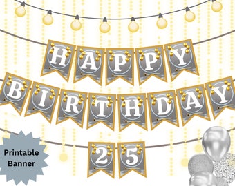 Printable Banner, Digital Downloads, DIY Printable Banner in All CAPS ...