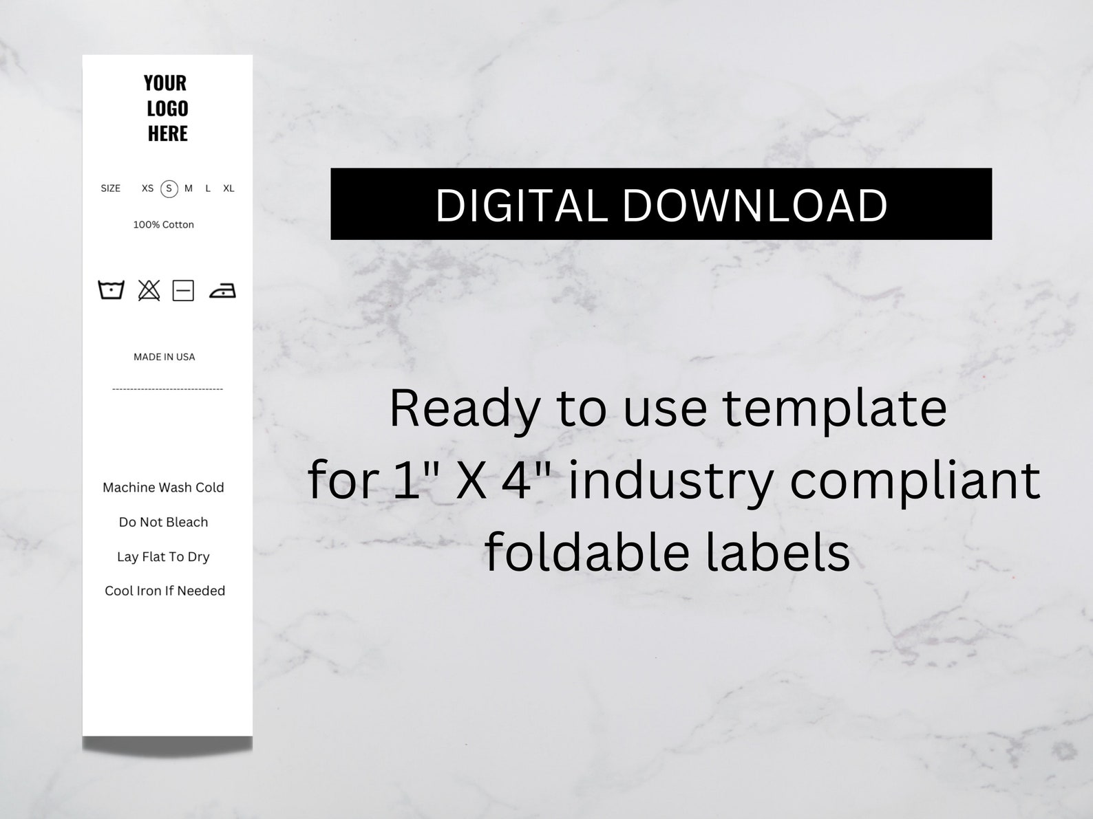 Care Label Template INSTANT DOWNLOAD, Care Instructions, Care Tag ...