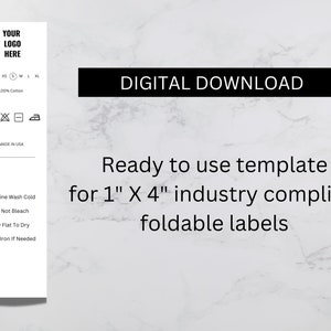 Care Label Template INSTANT DOWNLOAD, Care Instructions, Care Tag ...