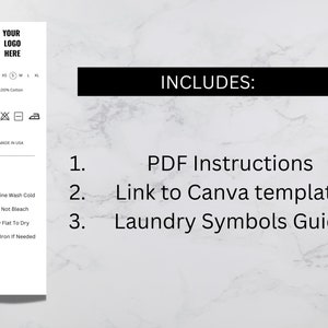 Care Label Template INSTANT DOWNLOAD, Care Instructions, Care Tag ...