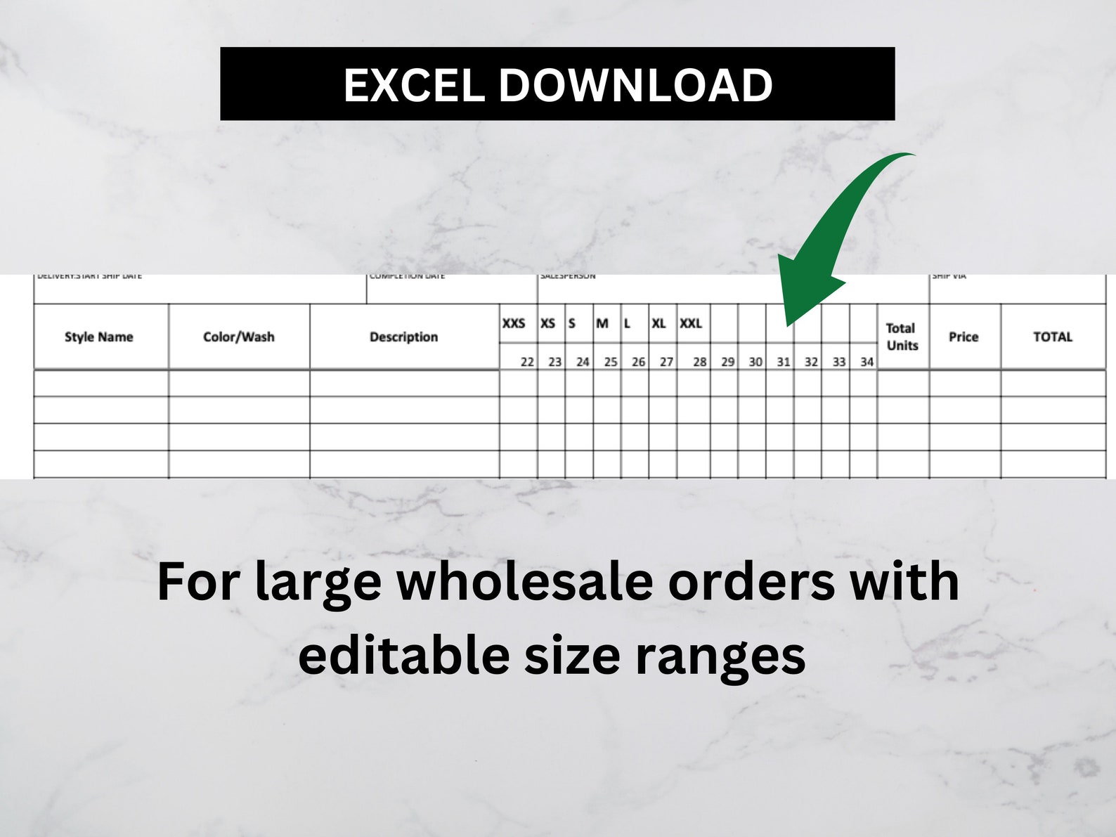 Wholesale Clothing Order Form Template | INSTANT DOWNLOAD | Fully ...