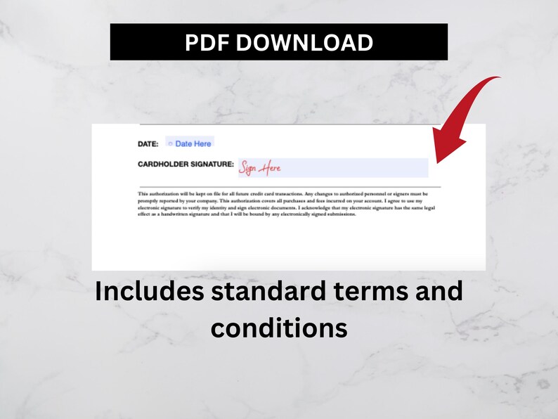 Standard Credit Card Authorization Form | Fillable & Ready to Use! PDF ...