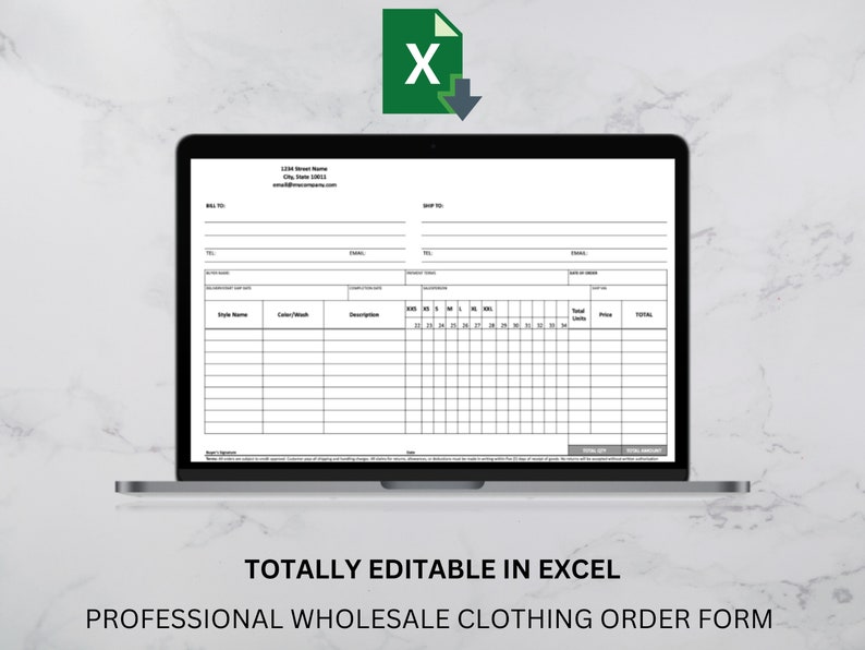 Wholesale Clothing Order Form Template | INSTANT DOWNLOAD | Fully ...