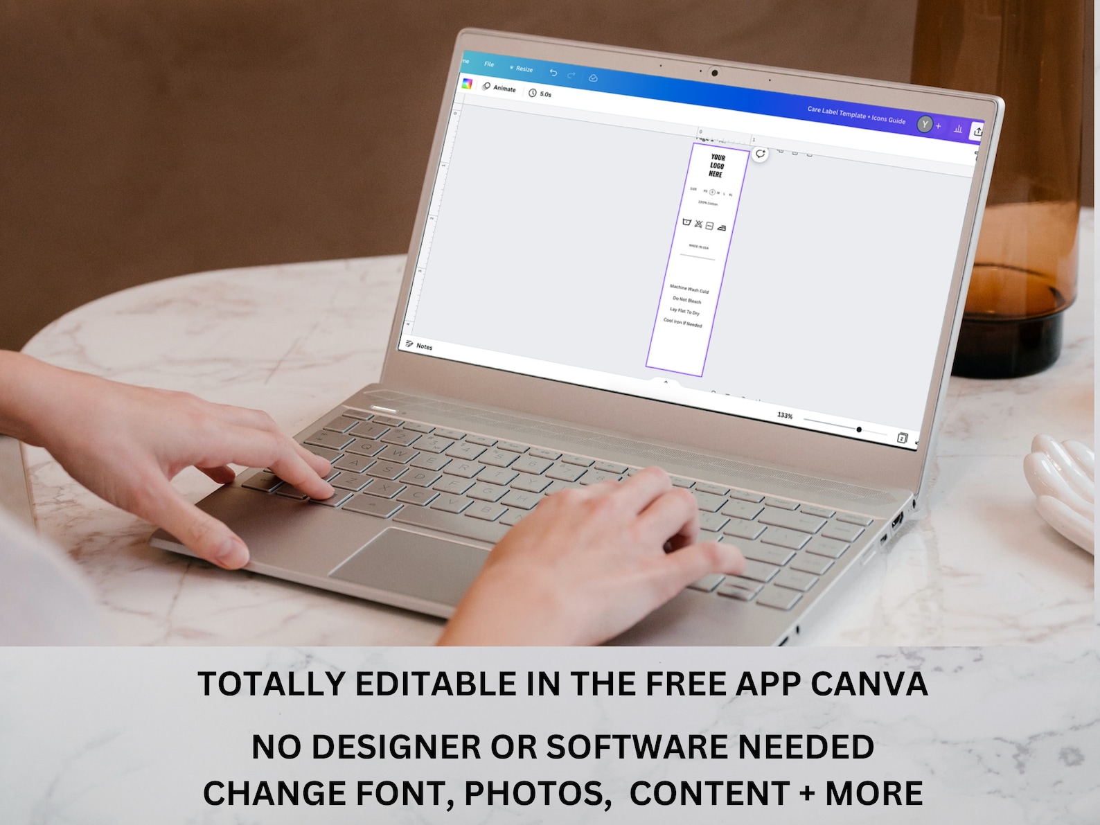Care Label Template INSTANT DOWNLOAD, Care Instructions, Care Tag ...