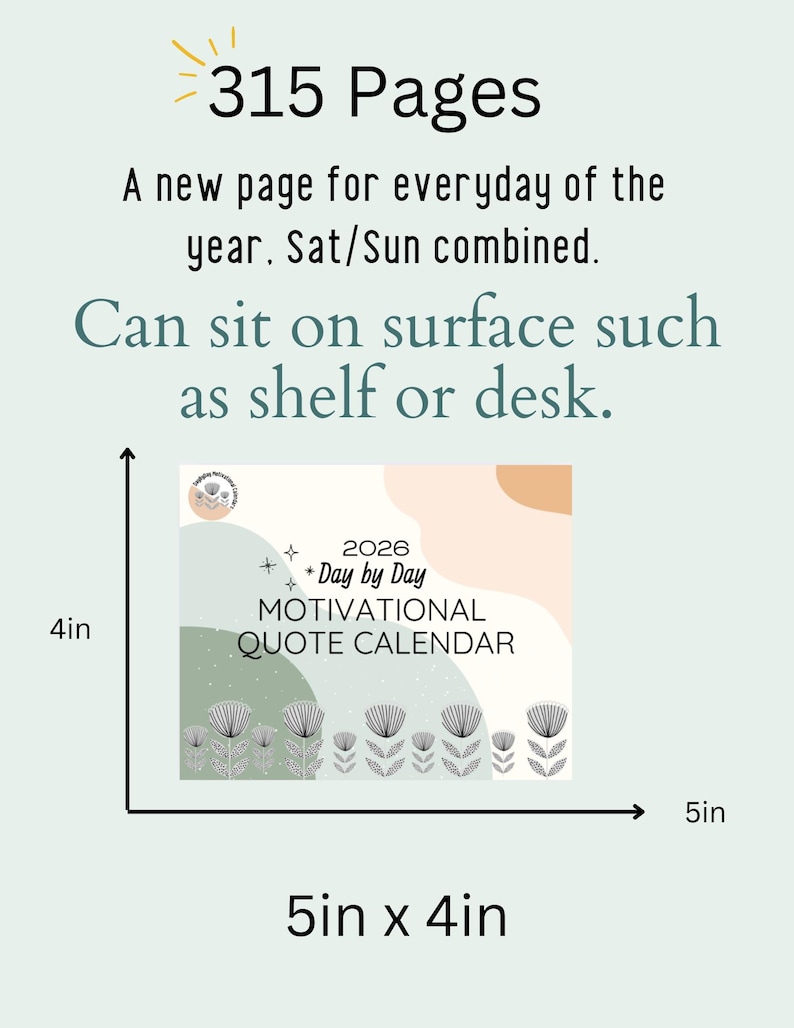 Motivational Page-a-day Calendar 2026 - Etsy