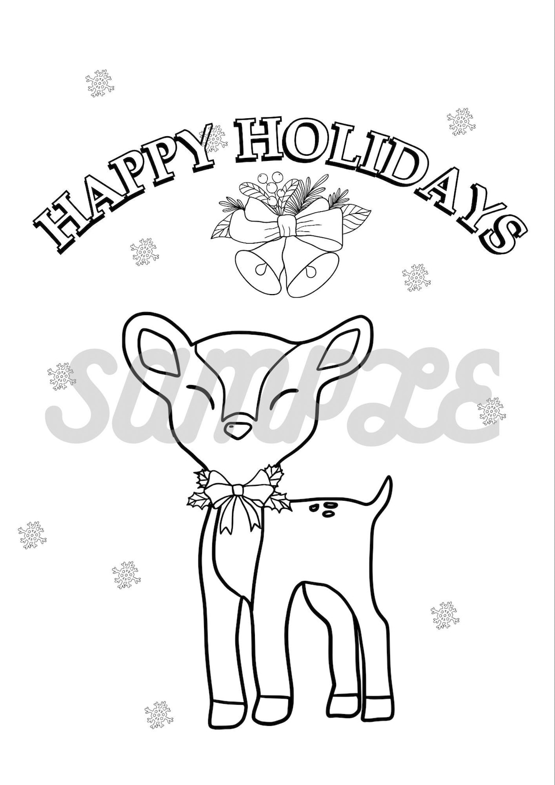 Christmas Coloring | Kids Coloring Pages | 10 Pc Bundle | Reindeer ...
