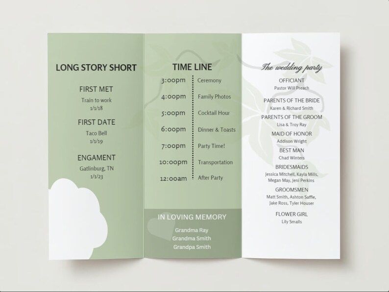 Wedding Brochure | Wedding Timeline Infographic | Personalized Event ...