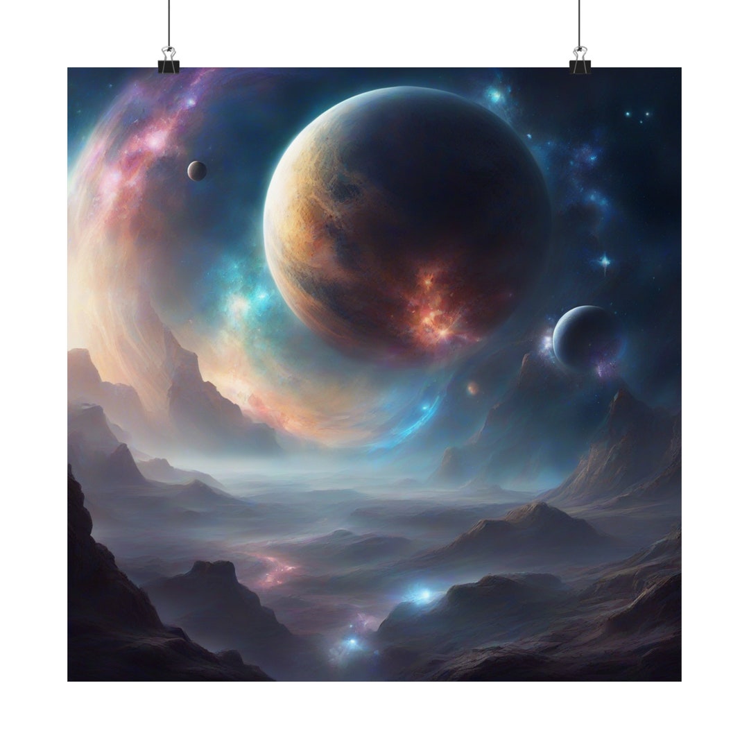 Matte Vertical Planets Poster - Etsy