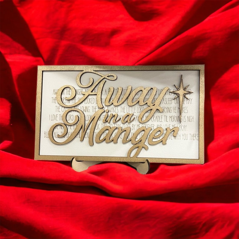 Away in a Manger Sign - Etsy