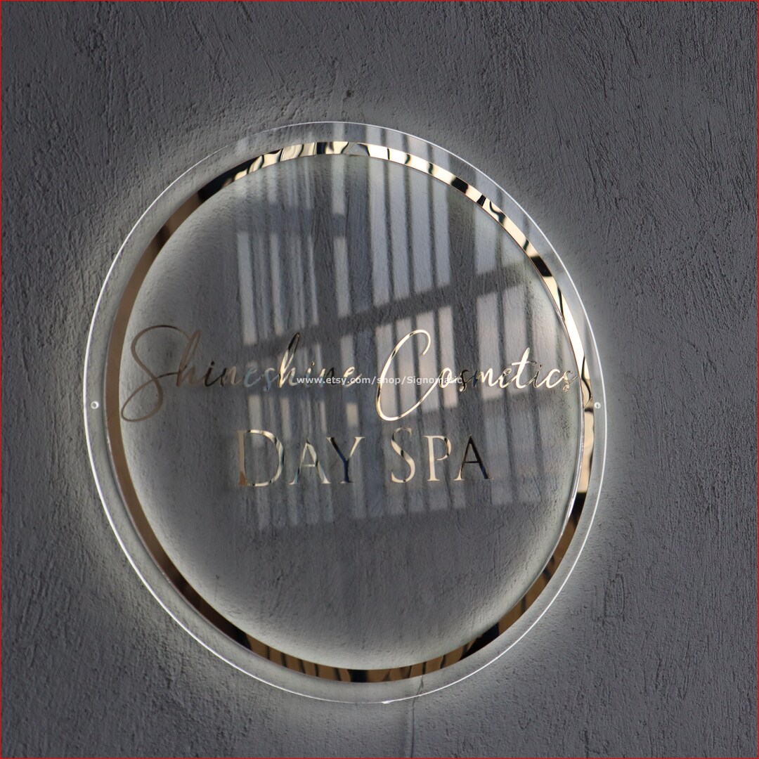 Custom Business Neon Sign, Mirror Logo Sign, Acrylic Custom Logo ...