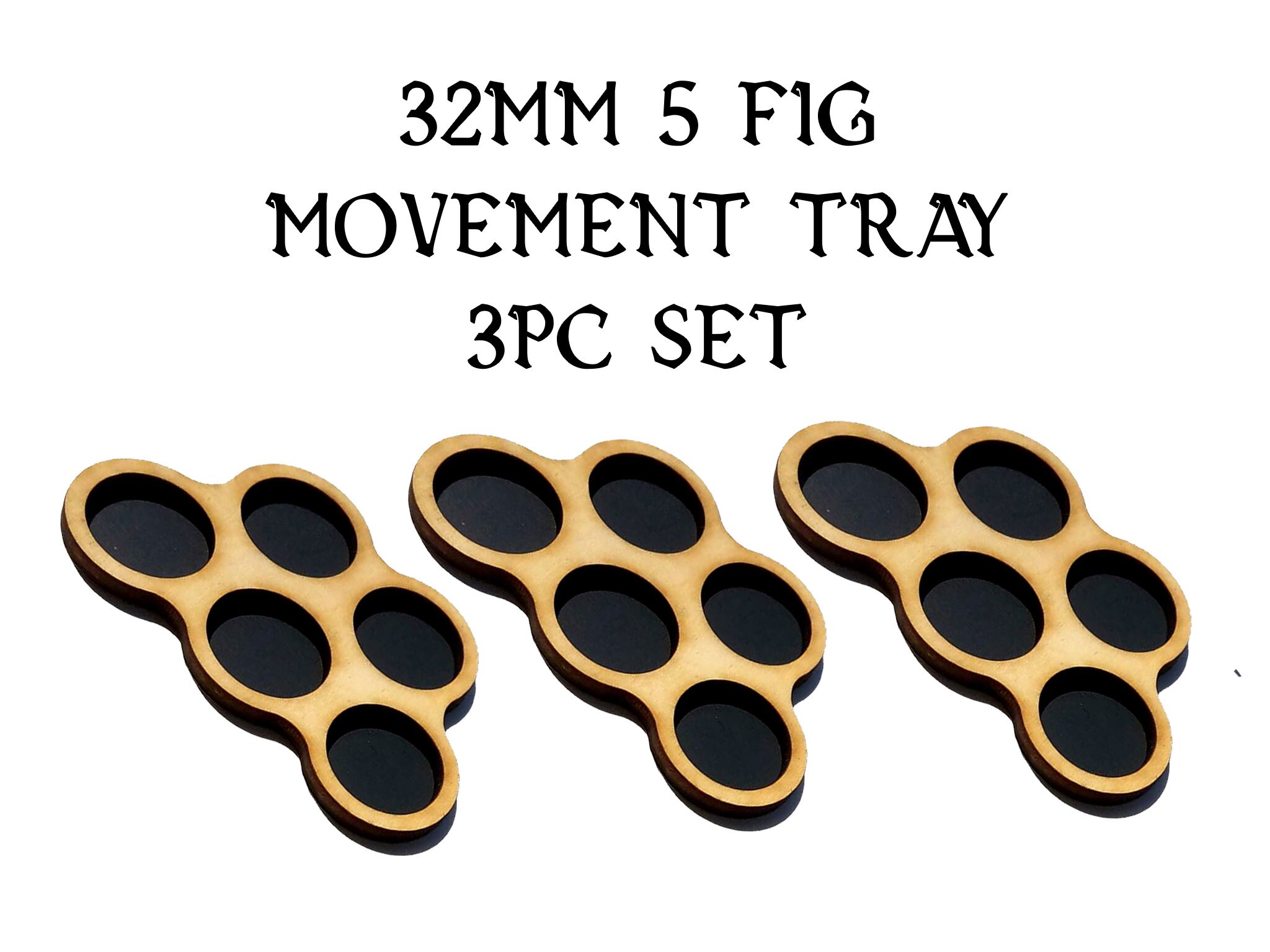 32mm Game Movement 5 Fig Tray 3pc Set for Warhammer and Age of Sigmar ...