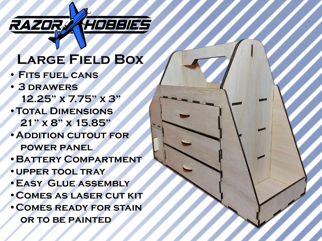 RC Plane Flight Field Box 3 Drawer - Etsy