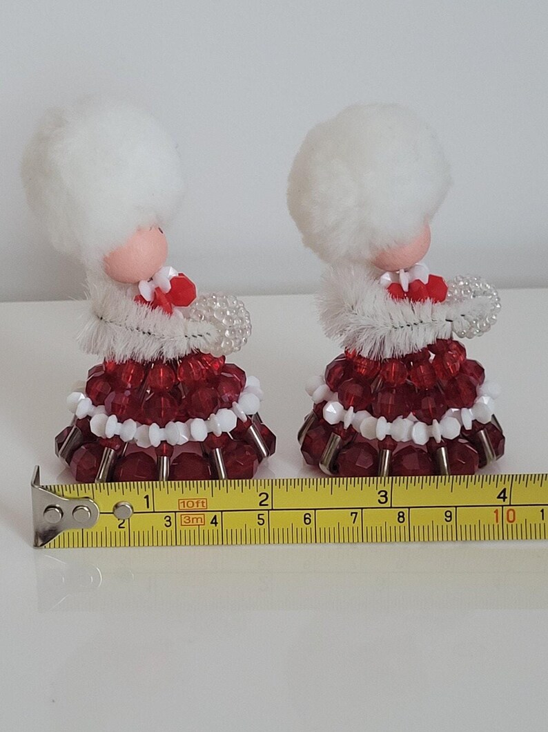 Vintage 1970s Beaded Christmas Figurines: Hand Muff Handmade Carolers ...